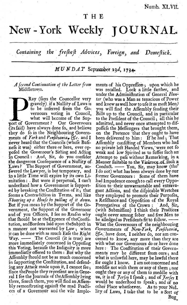 Peter Zenger and a Foundation for Freedom of the Press - Lisa Land Cooper